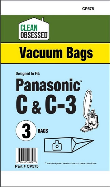 CLEAN OBSESSED PANASONIC TYPE C, C-3, MICRO PAPER BAGS, 3/PK CP575 – Mr ...