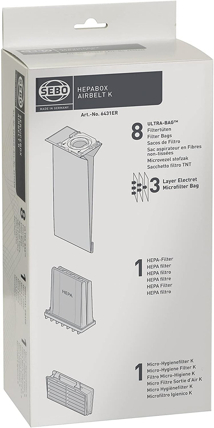 SEBO K Series HEPA Service Box (8 Pack) – Mr. Sweeper Vacuums