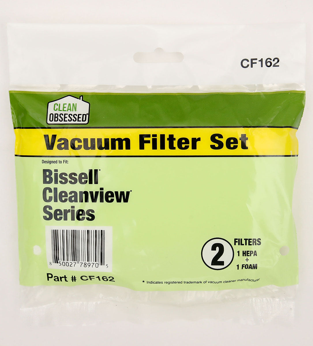 BISSELL CLEANVIEW FILTER SET, 2/Pk (1 PRE, & 1 POST HEPA MOTOR FILTER ...